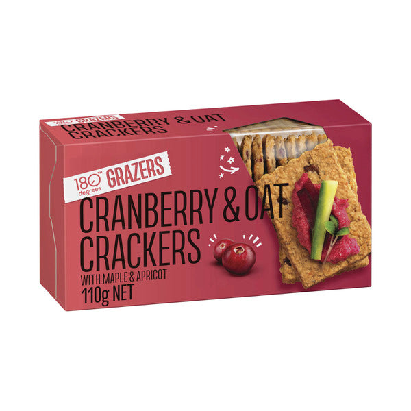 180 Degrees Grazers Crackers Cranberry & Oat | 110g – Shop & Dispatch