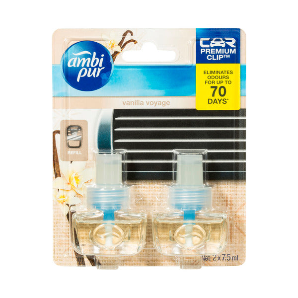 Ambi Pur Premium Clip Vanilla Voyage Car Air Freshener Refill | 7.5mL ...
