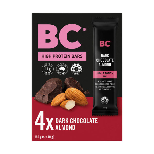 Bc Dark Chocolate Almond High Protein Bar 4 Pack | 160g – Shop & Dispatch
