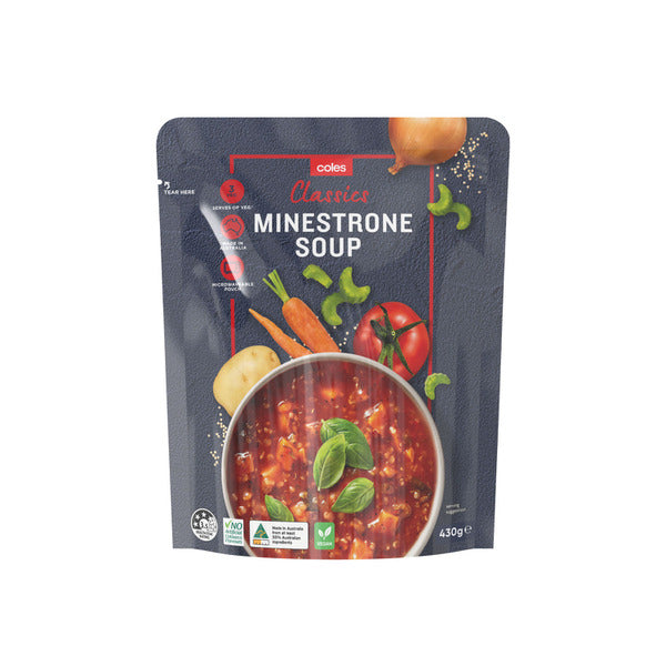 Coles Minestrone Soup with Quinoa | 430g – Shop & Dispatch