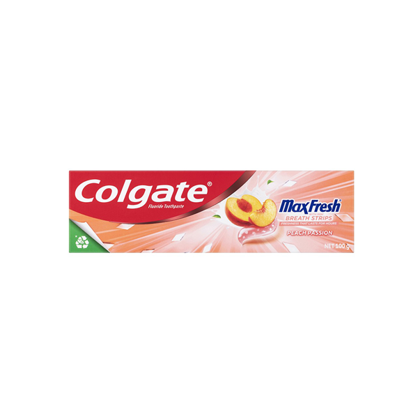 Colgate Max Fresh Toothpaste Peach Passion With Mini Breath Strips 100 ...