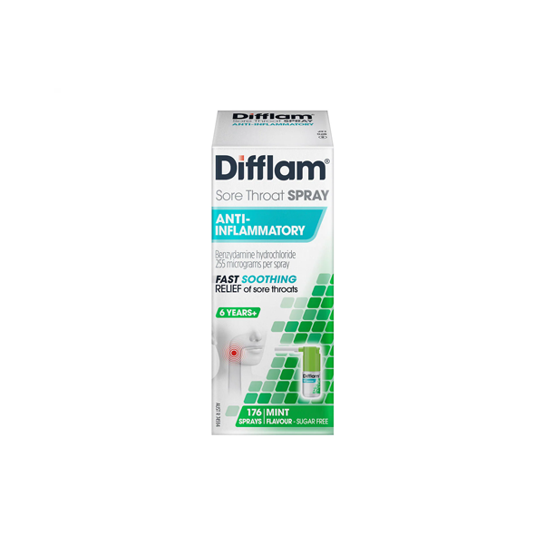 Difflam Sore Throat Spray Fast Pain Relief Fresh Mint 30ml – Shop ...