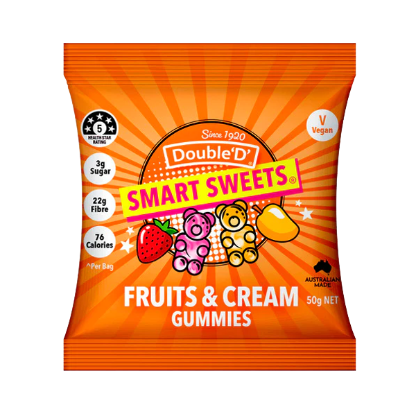 Double D Smart Sweets Fruits N Cream | 50g x 2 Pack – Shop & Dispatch