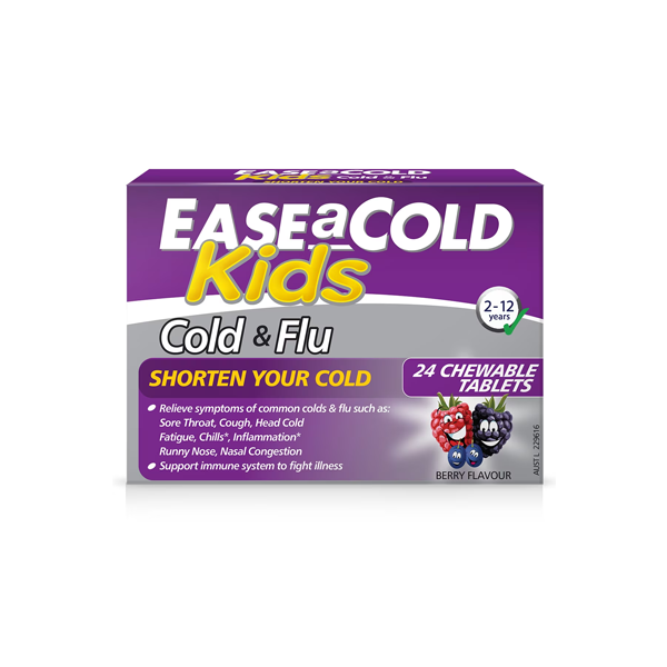 Ease a Cold Kids Cold & Flu Relief 24 Chewable Tablets – Shop & Dispatch