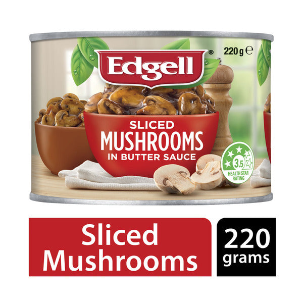 Edgell Sliced Mushrooms in Butter Sauce | 220g – Shop & Dispatch