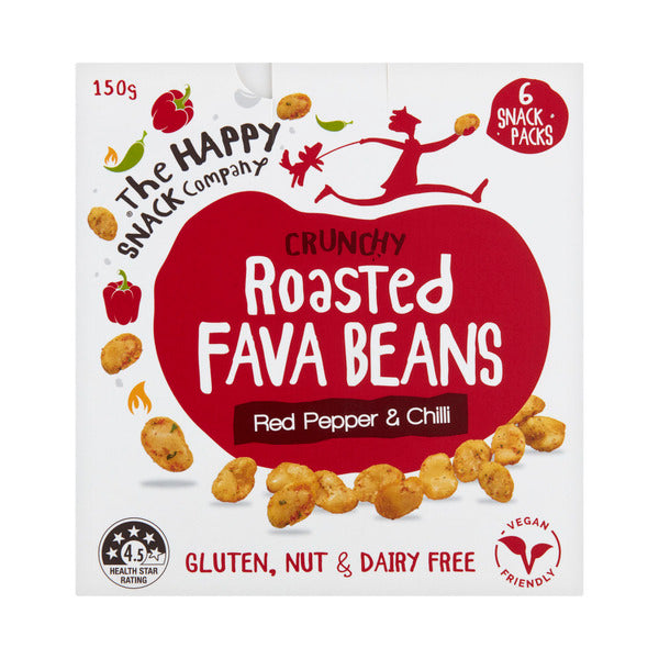 Happy Snack Company Favva Beans Red Pepper & Chilli 6 Pack | 150g ...