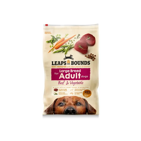 Leaps & Bounds Beef & Vegetable Large Breed Adult Dog Food 15Kg – Shop & Dispatch