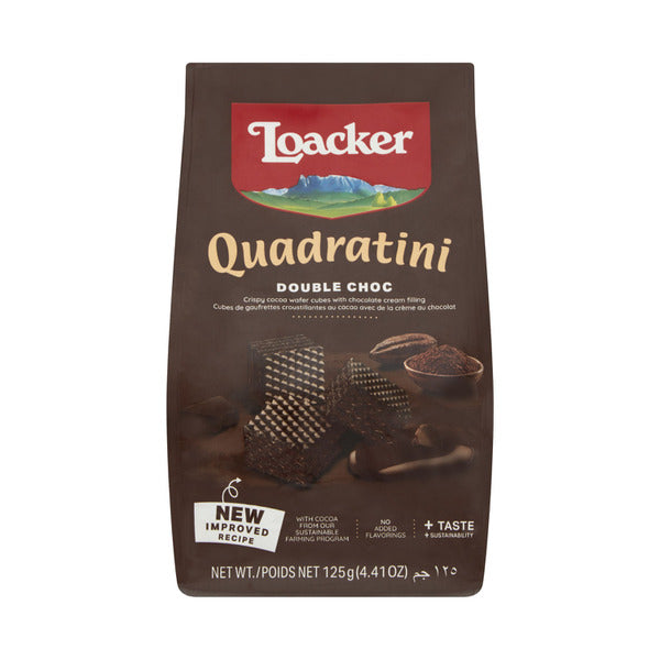 Loacker Quadratini Wafers Biscuits Double Choc | 125g – Shop & Dispatch