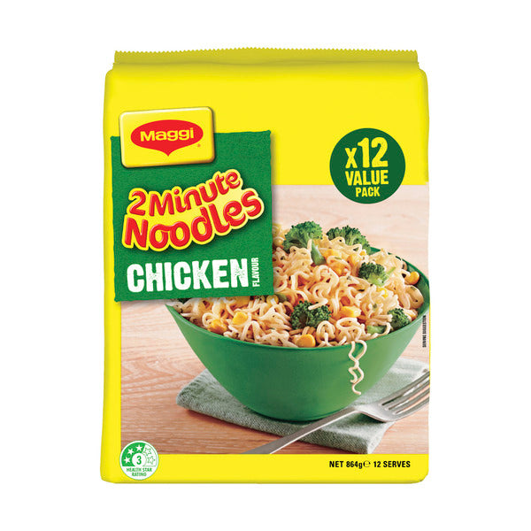 Maggi 2 Minute Chicken Flavour Noodles 12 Pack | 864g – Shop & Dispatch