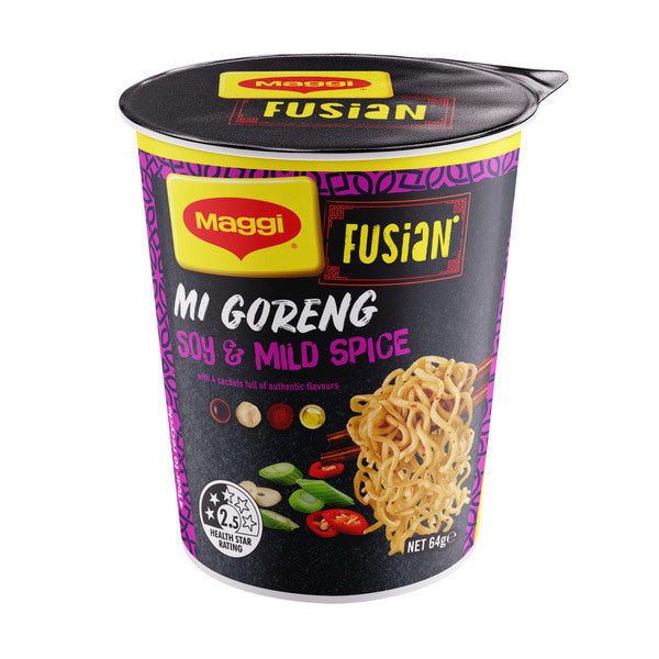 Maggi Fusian Noodle Cup Soy & Mild Spice | 64g – Shop & Dispatch