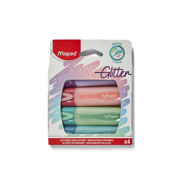 Maped Glitter Highlighters 4 Pack - Pastel – Shop & Dispatch