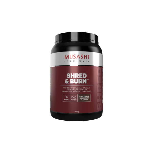 Musashi Shred & Burn Protein Chocolate Milkshake 900g – Shop & Dispatch