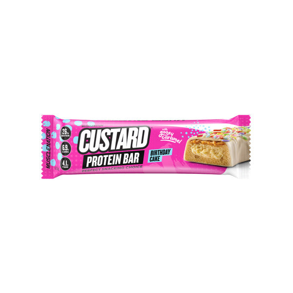 Muscle Nation Custard Protein Bar Birthday Cake | 60g – Shop & Dispatch