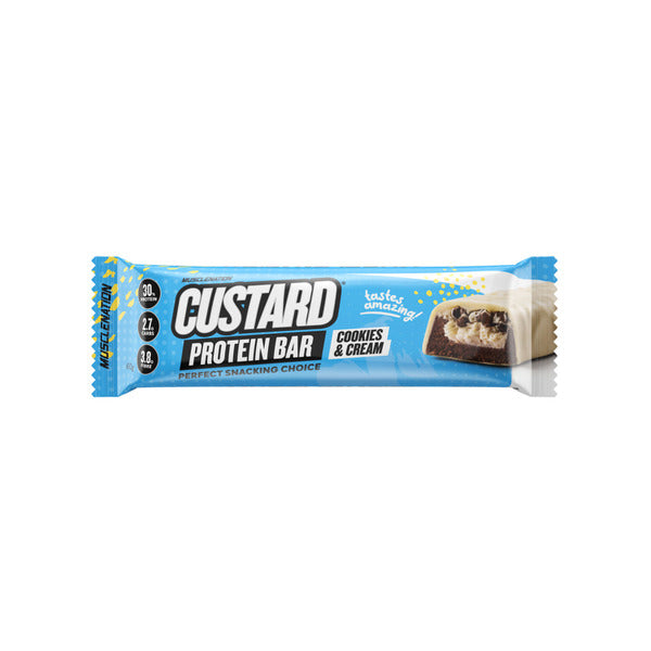 Muscle Nation Custard Protein Bar Cookies & Cream | 60g – Shop & Dispatch