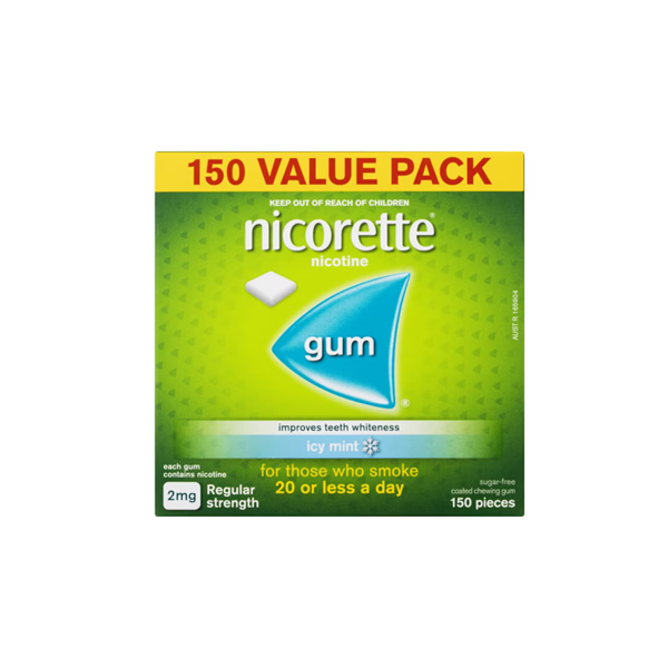 Nicorette Quit Smoking Nicotine Gum 2mg Icy Mint 150 Pieces Value Pack ...