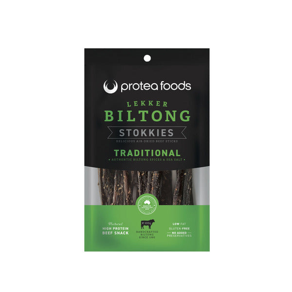 Protea Foods Lekker Traditional Biltong Stokkies | 100g – Shop & Dispatch