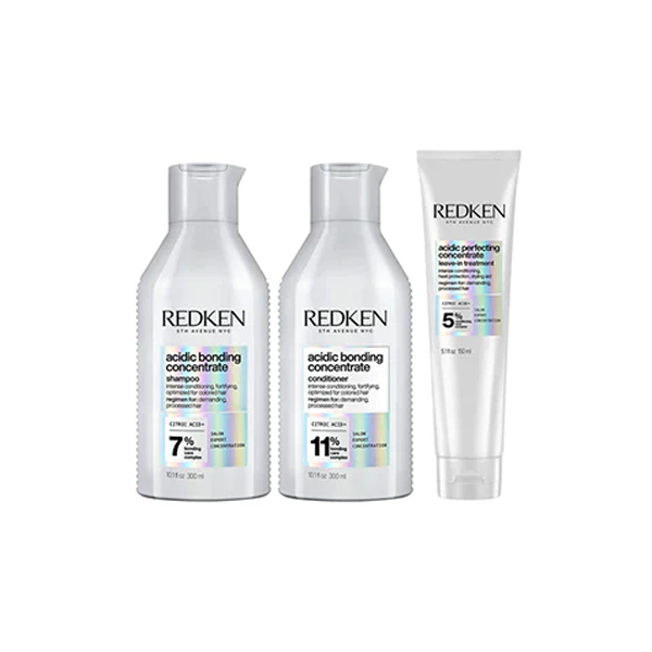 Redken Acidic Bonding Concentrate Shampoo, Conditioner And Leave-In Tr ...