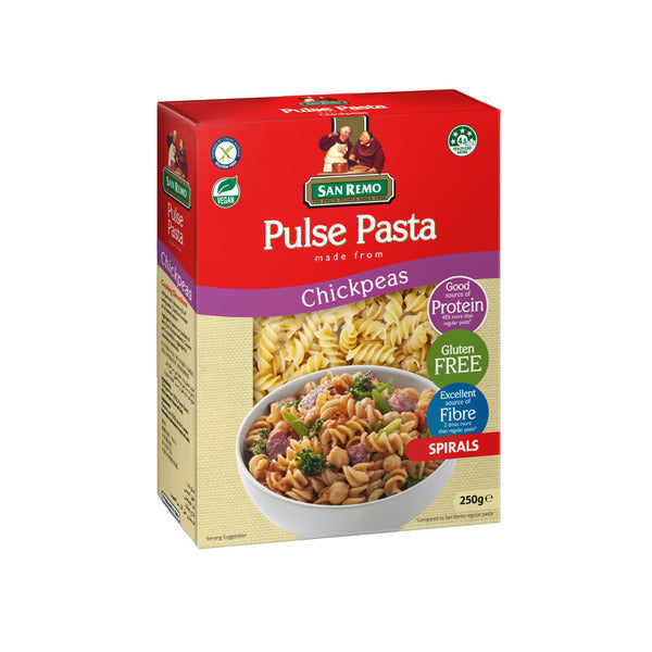 San Remo Chickpeas Spirals Pulse Pasta | 250g – Shop & Dispatch