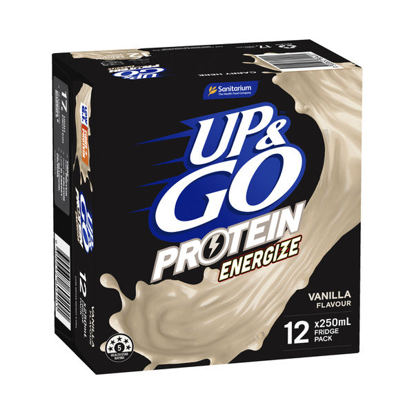 Sanitarium Up&Go Protein Energize Liquid Breakfast Vanilla 12X250mL ...