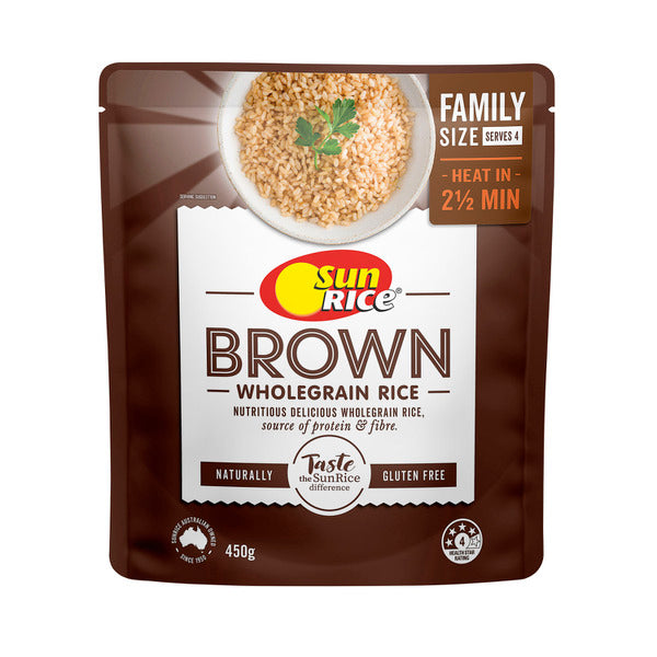 Sunrice Family Size Microwavable Brown Rice | 450g – Shop & Dispatch