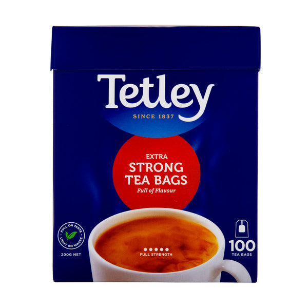 Tetley Extra Strong Black Tea Bags 100 pack | 200g – Shop & Dispatch