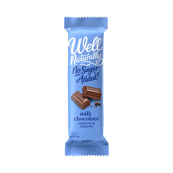 Well Naturally No Sugar Added Milk Chocolate Bar Smooth & Creamy | 45g ...