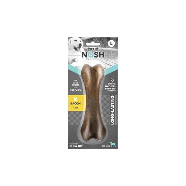 Zeus Nosh Strong Bacon Chew Bone Dog Toy Large – Shop & Dispatch